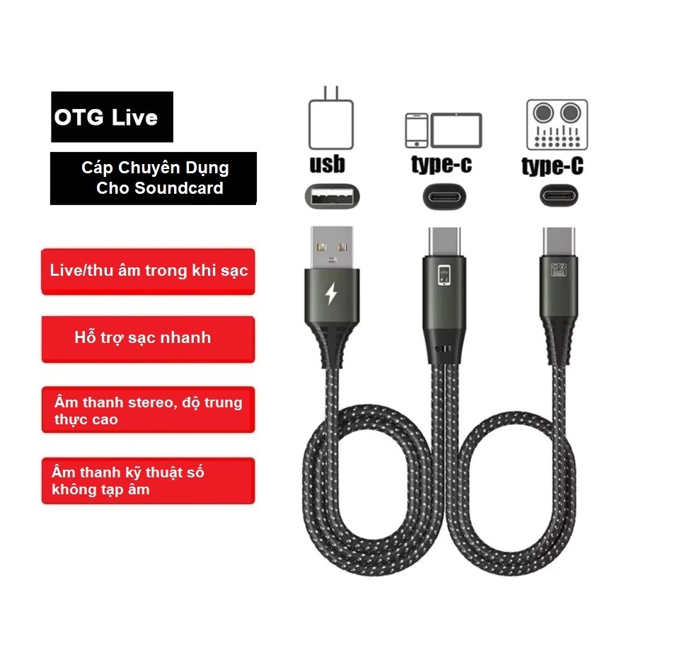 Cáp Livestream cổng OTG đầu Type C-Type C